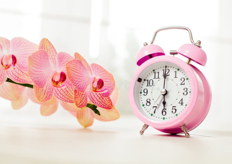 Spring Time Clock stock image. Image of hours, alarm - 114206477