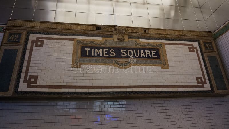 Time Square Station Sign - Metro - Subway Editorial Stock Image - Image ...