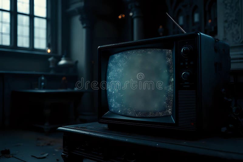 Time Stands Still: a Retro Television in a Gothic Setting Stock ...