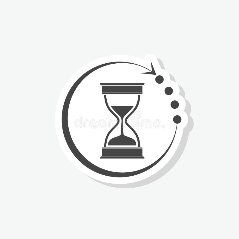 Time Sticker. Hourglass Icon Stock Vector - Illustration of sandglass ...
