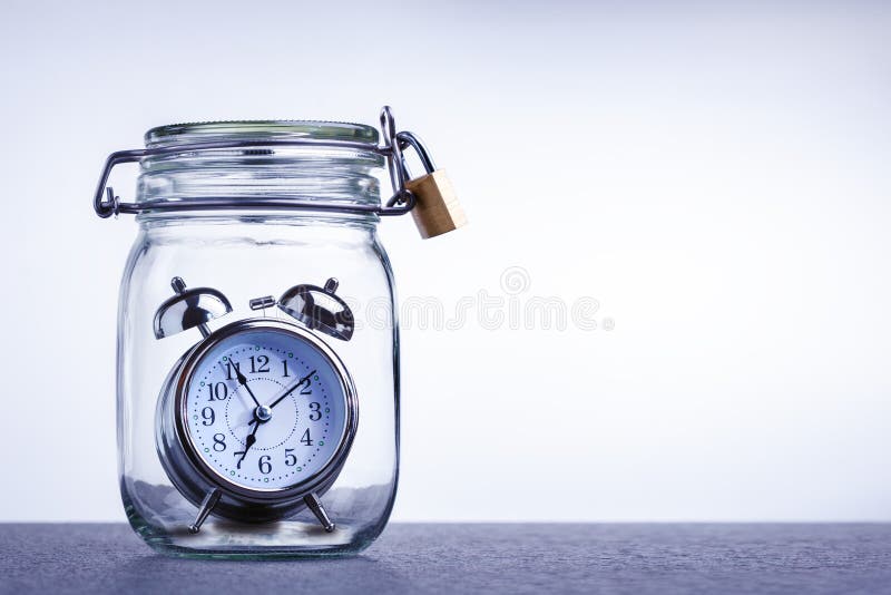 Time Stop, Conservation Concept with Alarm Clock. Out of Will Concept ...