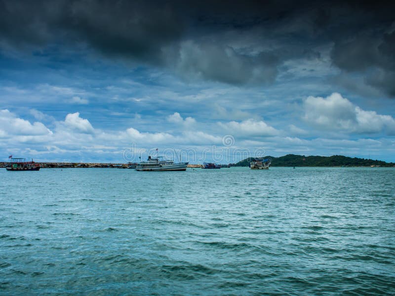 At the Time of the Storm Over the Sea. Stock Image - Image of dangerous ...