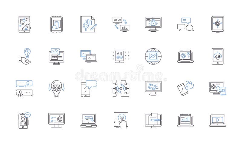 Time Strategy Line Icons Collection Planning Forecasting Timing Scheduling Prioritizing