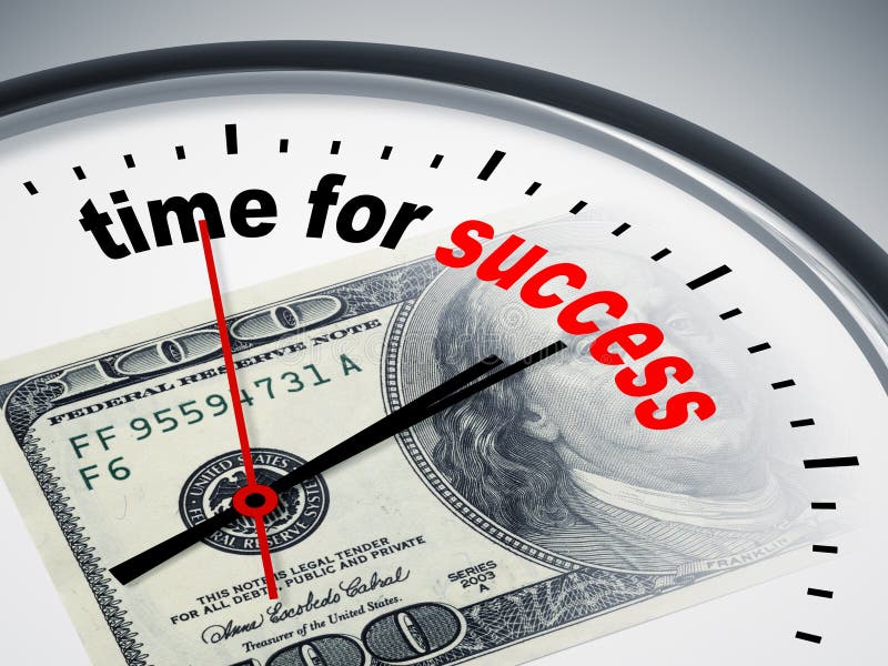 Time To Succeed Words on Clock Successful Goal Stock Illustration ...