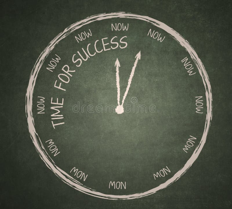 Time for Success on Blackboard Stock Photo - Image of aspiration, shape ...