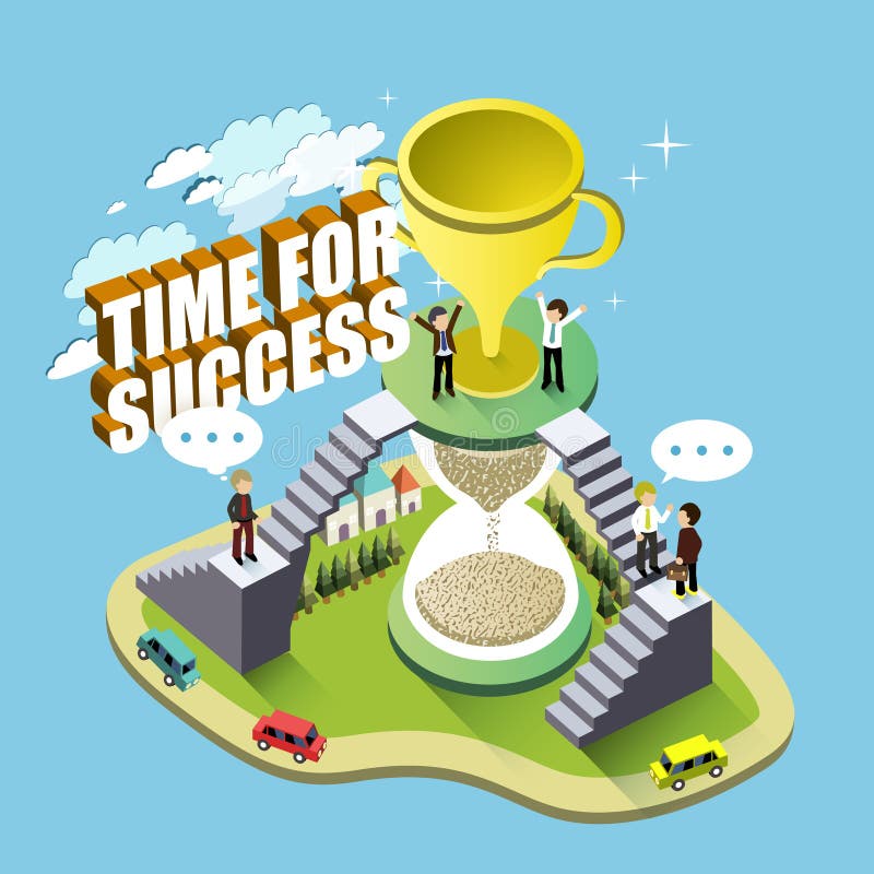 Time for success stock illustration. Illustration of hourglass - 73883954