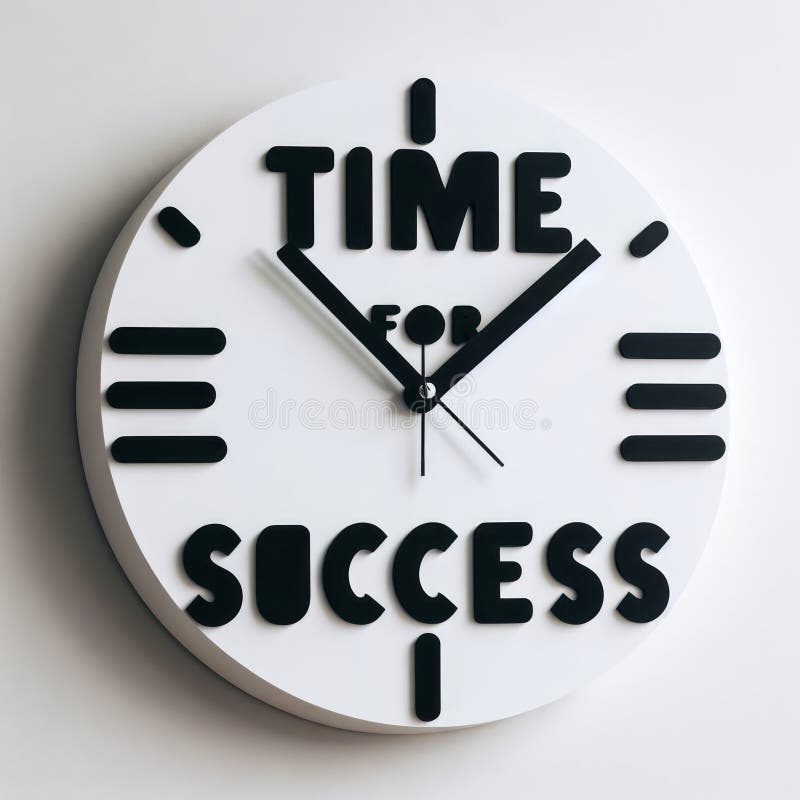 Time for Success White Clock Symbolizing Professional Accomplishment ...
