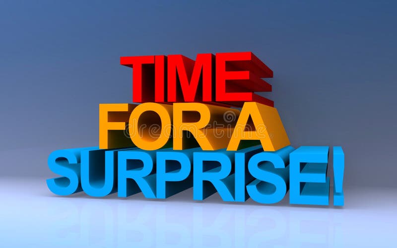 Time for a Surprise! on Blue Stock Illustration - Illustration of blue ...