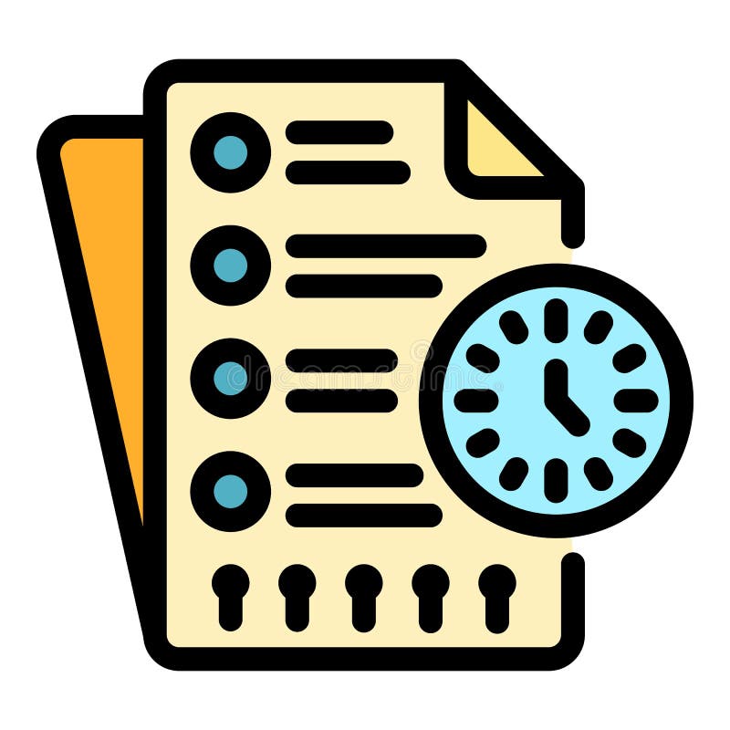 Time Syllabus Icon Color Outline Vector Stock Vector - Illustration of ...