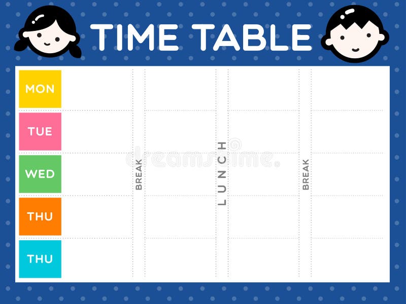 TIME TABLE stock vector. Illustration of graphic, clocks - 56261874