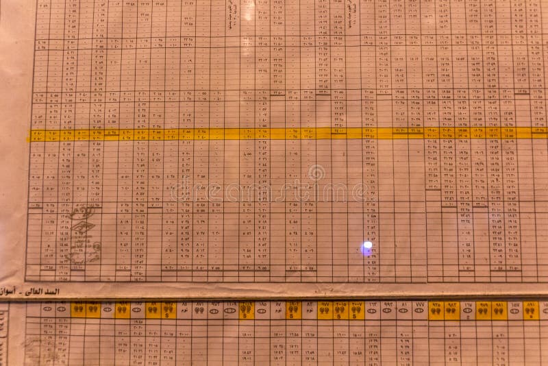 Time Table at the Train Station in Sohag, Egy Stock Image - Image of ...