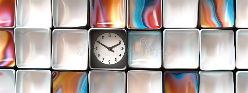 Time Takes on a Psychedelic Form with a Mesmerizing Clock. Stock ...