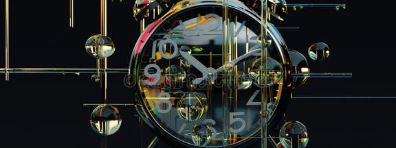 Time Takes on a Psychedelic Form with a Mesmerizing Clock. Stock ...