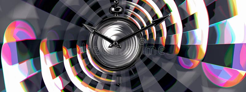 Time Takes on a Psychedelic Form with a Mesmerizing Clock. Stock ...
