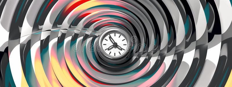 Time Takes on a Psychedelic Form with a Mesmerizing Clock. Stock ...