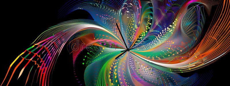 Time Takes on a Psychedelic Form with a Mesmerizing Clock. Stock ...