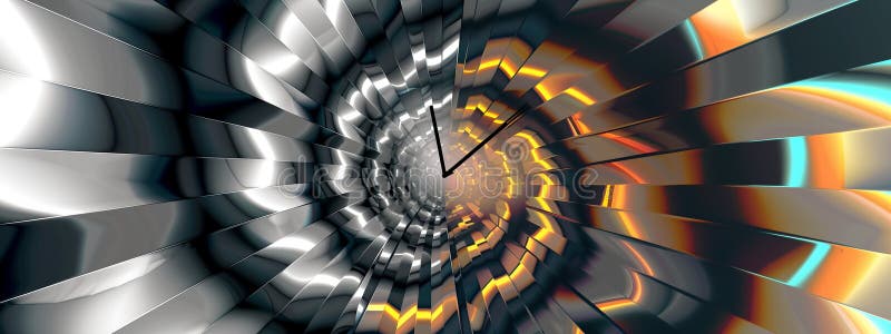 Time Takes on a Psychedelic Form with a Mesmerizing Clock. Stock ...