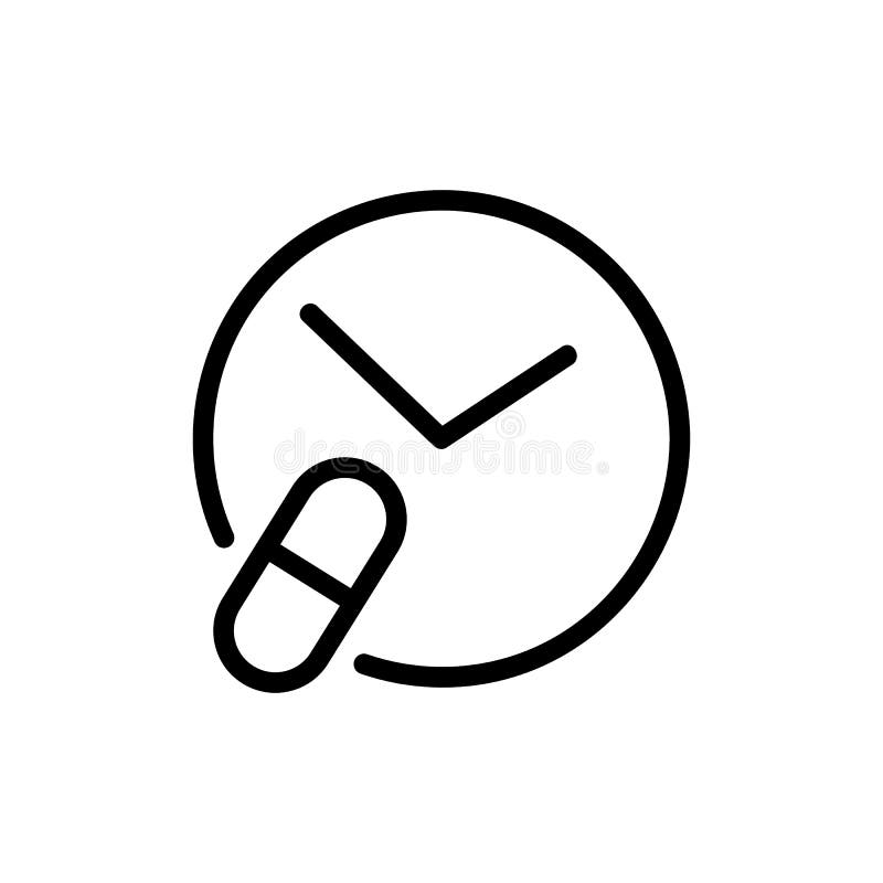 Time Taking Medication Icon Vector. Isolated Contour Symbol ...