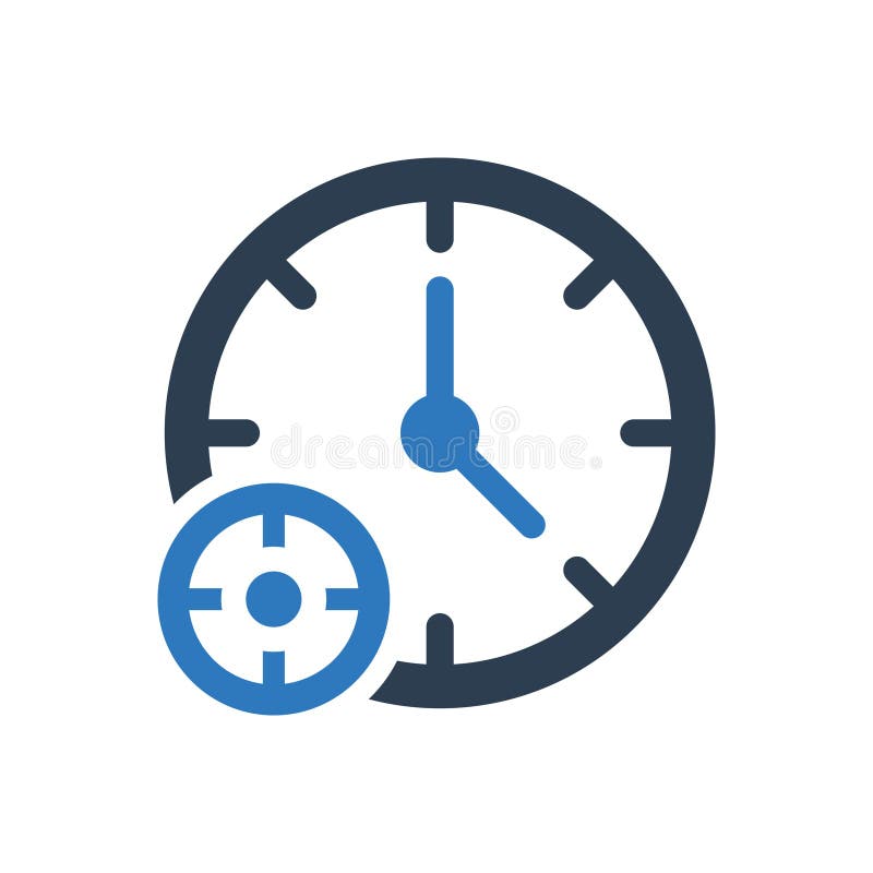 Time Target Icon - Clock Target Icon Stock Illustration - Illustration ...