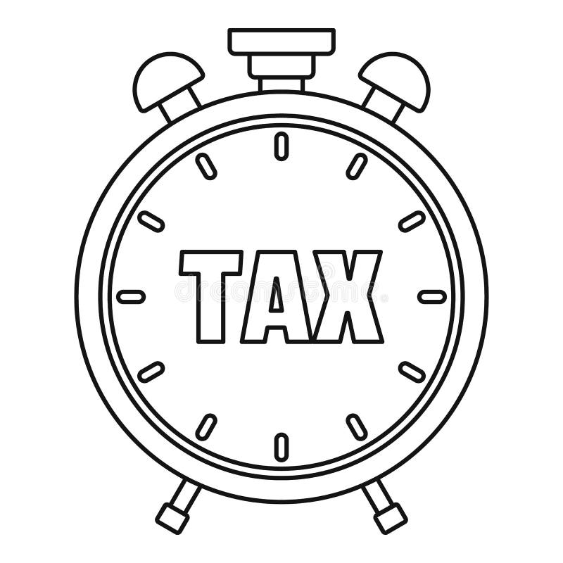 Time Tax Icon, Outline Style Stock Vector - Illustration of dollar ...