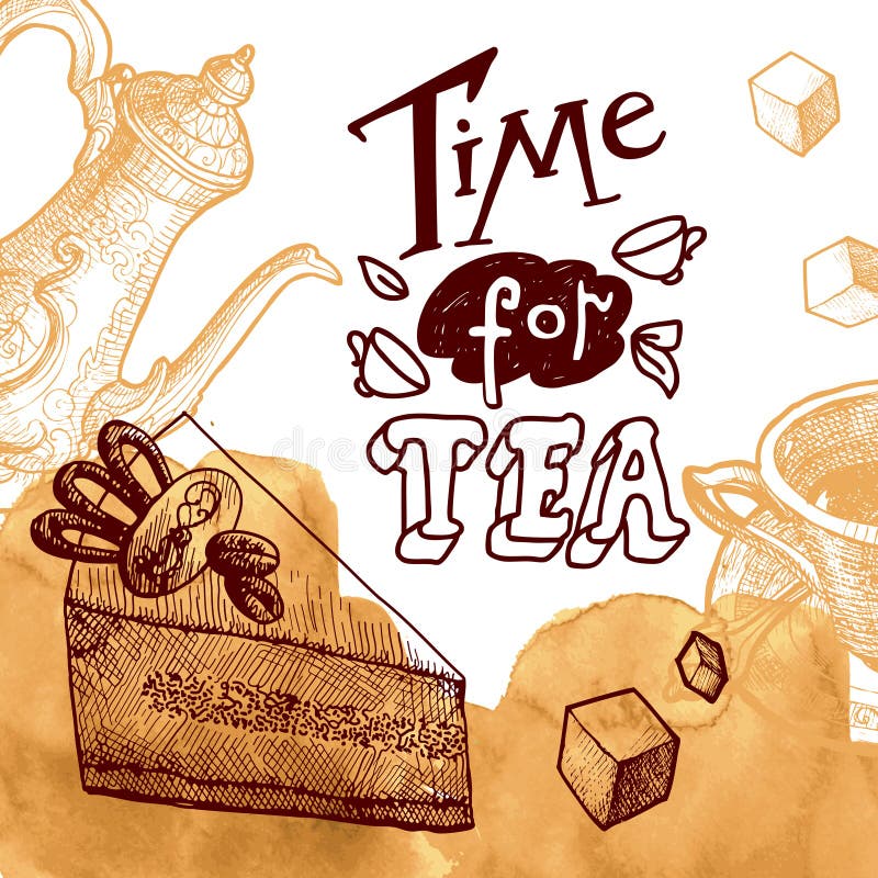 Time for tea stock vector. Illustration of drink, party - 48930301