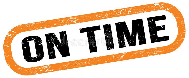 On TIME, Text Written on Orange-black Stamp Sign Stock Illustration ...