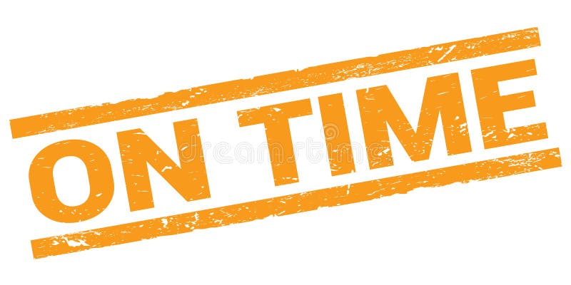 On TIME Text on Orange Rectangle Stamp Sign Stock Illustration ...