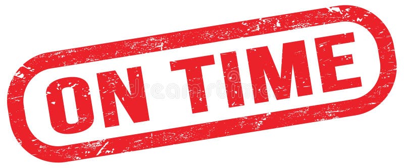 On TIME, Text Written on Red Stamp Sign Stock Image - Image of word ...