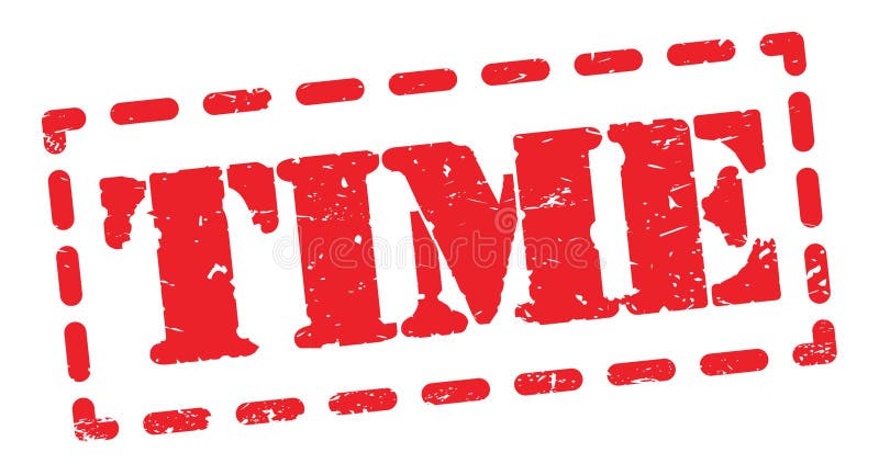 TIME Text Written on Red Stamp Sign Stock Illustration - Illustration ...