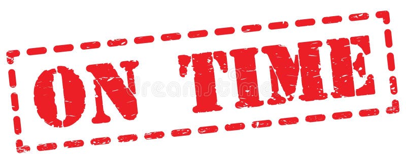 On TIME Text Written on Red Stamp Sign Stock Illustration ...