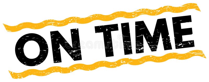 On TIME Text on Yellow-black Lines Stamp Sign Stock Illustration ...