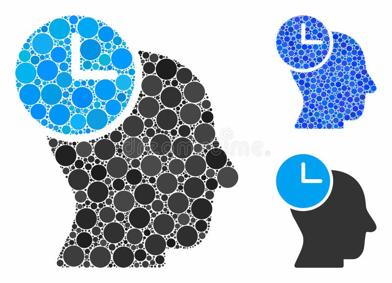 Time Thinking Mosaic Icon of Circle Dots Stock Vector - Illustration of ...
