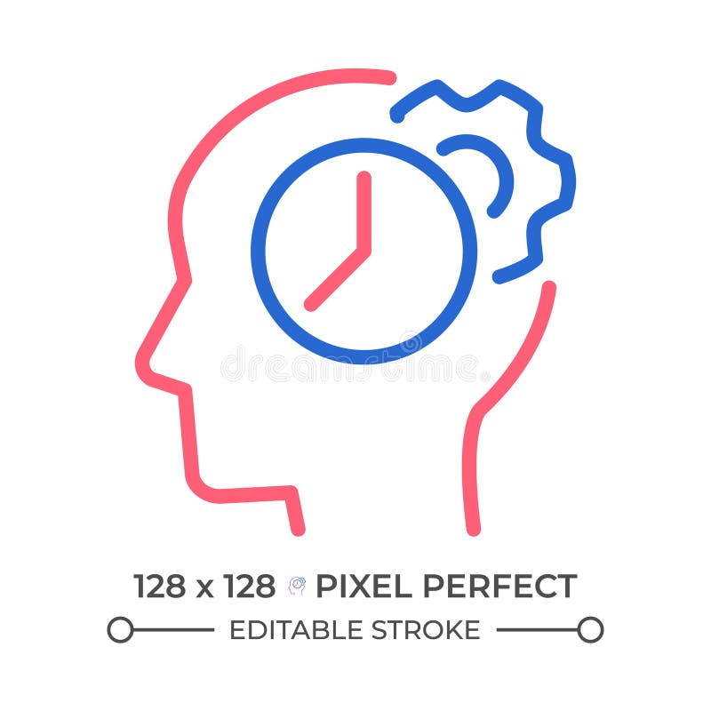 Time for Thinking Process Two Color Line Icon Stock Vector ...