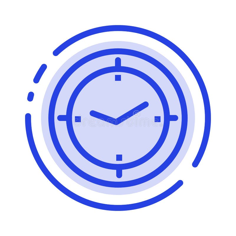 Time, Timer, Compass, Machine Blue Dotted Line Line Icon Stock Vector ...