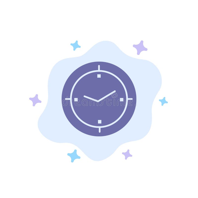 Time, Timer, Compass, Machine Blue Icon on Abstract Cloud Background ...