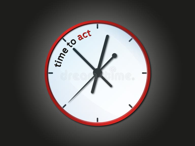 Time to act clock stock illustration. Illustration of limited - 39079705