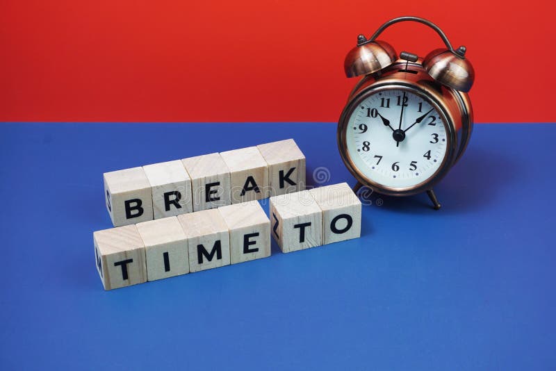 Time To Break Alphabet Letter with Alarm Clock on Blue and Red ...