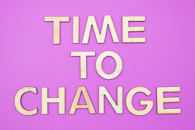 Time To Change Text on Purple Background Stock Illustration ...