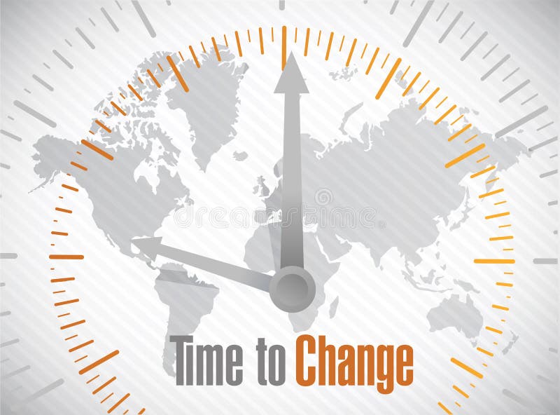 Time To Change World Map Illustration Design Stock Illustration ...