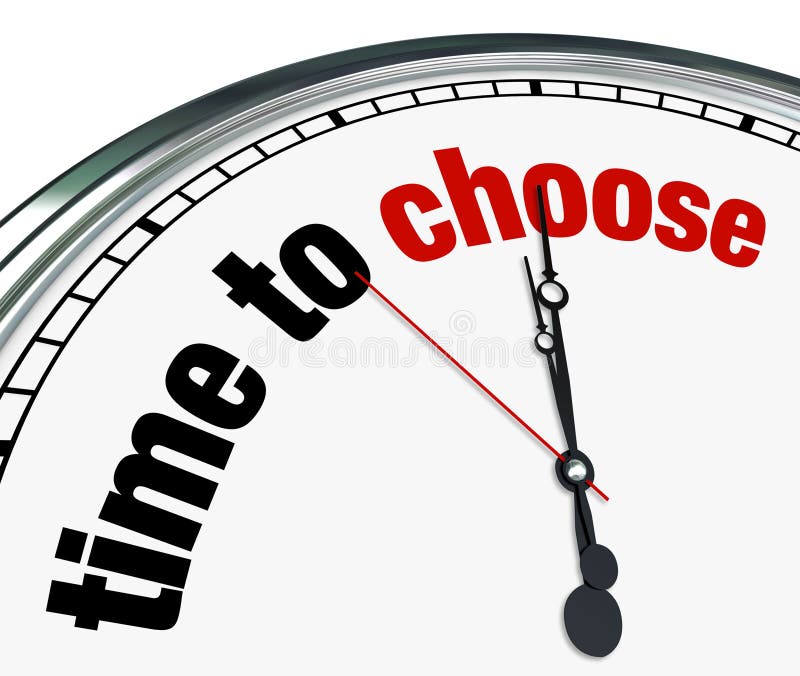 Time To Choose - Clock Reminds To Decide Stock Illustration ...