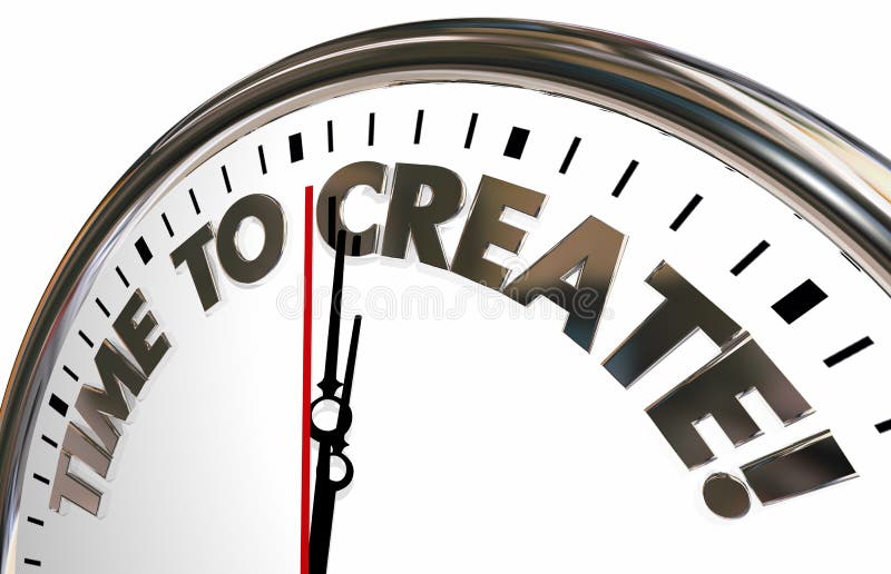 Time to Create Clock stock illustration. Illustration of production ...