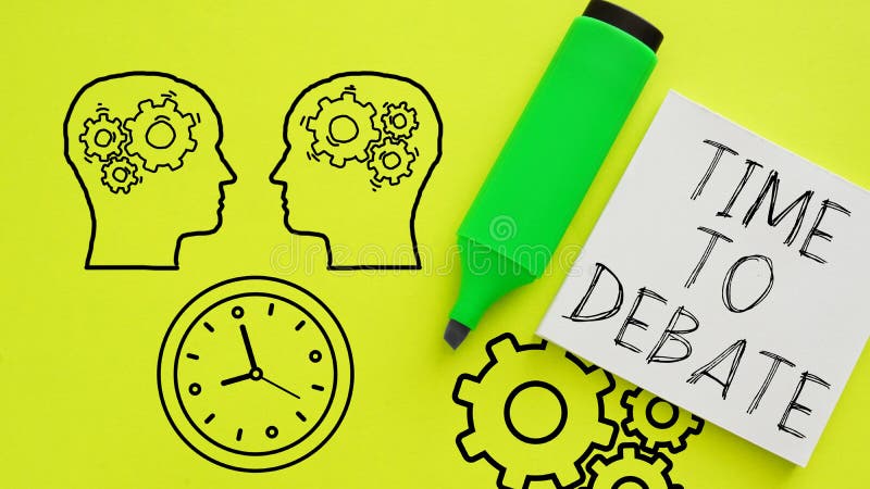 Time To Debate is Shown Using the Text Stock Image - Image of answer ...