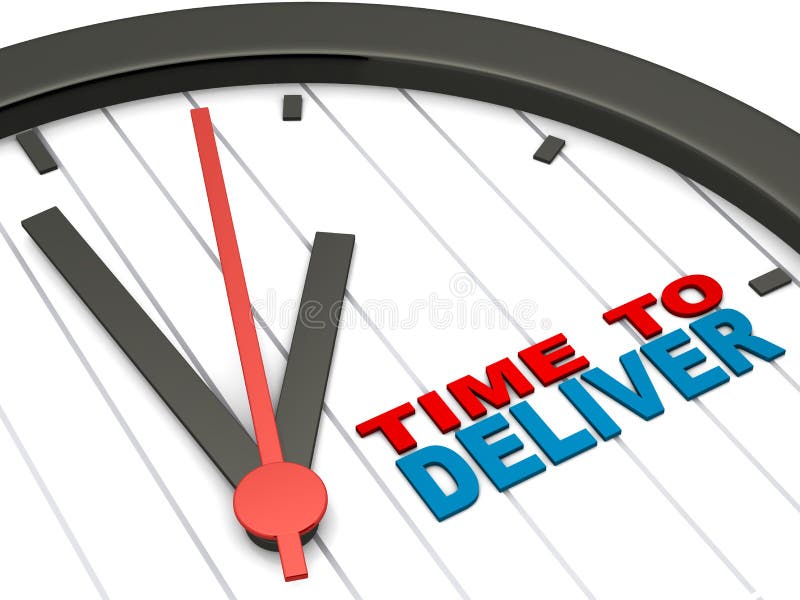 Time to deliver stock illustration. Illustration of clock - 28727807
