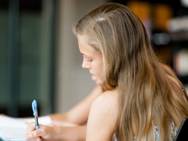 Time to do my homework stock photo. Image of childhood - 93346206