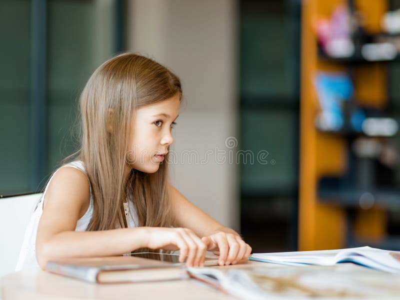Time to do my homework stock image. Image of female, paper - 95833801