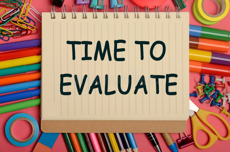 Time to evaluate words stock image. Image of colorful - 66279663