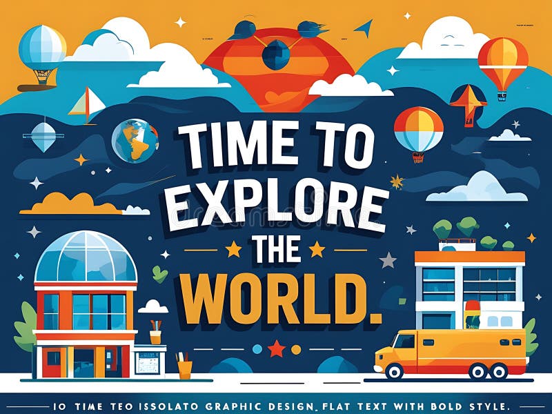 Time To Explore the World with Various Modes of Transportation Stock ...