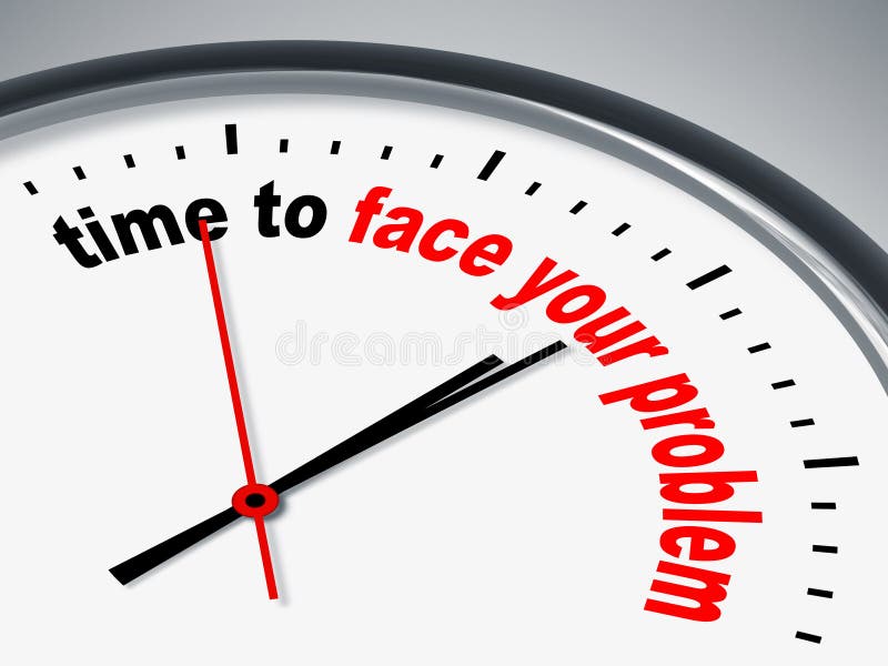 Time to face your problem stock illustration. Illustration of challenge ...