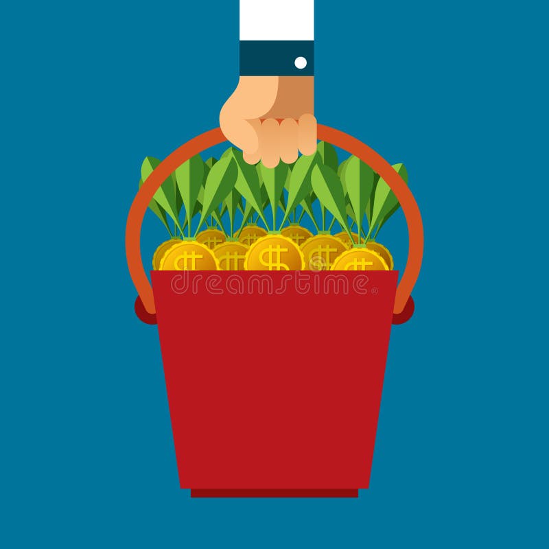 Time To Gather Profit Vector Concept in Flat Style Stock Vector ...