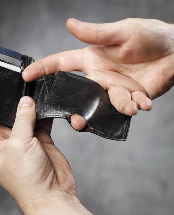 A man opening his wallet stock photo. Image of hold, consumer - 28522724